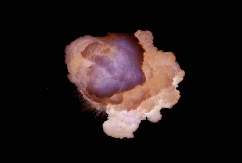 Zero gravity gold and violet explosion | Stock Video | Pond5