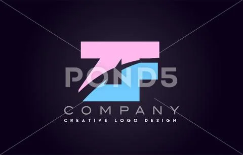 Zf alphabet letter join joined letter logo design: Royalty Free #80379382
