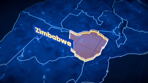 Zimbabwe country border 3D visualization... | Stock Video | Pond5