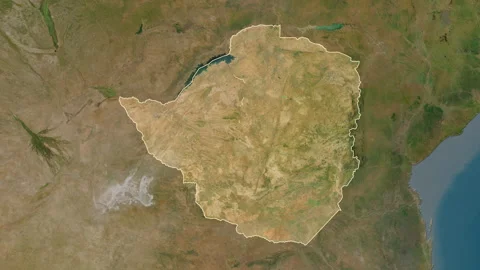 Zimbabwe map - solid. Regions. Satellite... | Stock Video | Pond5