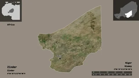 Zinder location. Niger. Satellite map | Stock Video | Pond5