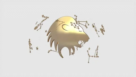 Zodiac sign Leo, 3D animation on a trans... | Stock Video | Pond5