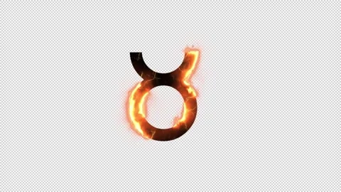 Zodiac sign Taurus burns with fire, astr... | Stock Video | Pond5