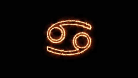 Zodiac signs Cancer on fire. Animation o... | Stock Video | Pond5