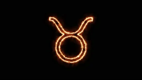 Zodiac signs Taurus on fire. Animation o... | Stock Video | Pond5