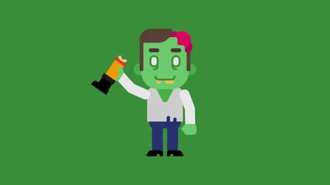 Zombie cartoon character. Congratulation... | Stock Video | Pond5