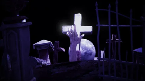 Zombie hand rising out from the ground. ... | Stock Video | Pond5