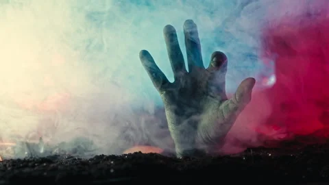 Zombie Hand waving hello, hi. Creepy res... | Stock Video | Pond5