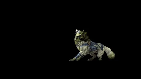 Zombie Wolf KT death black background ... | Stock Video | Pond5