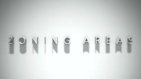 zoning areas 3D title animation white te... | Stock Video | Pond5