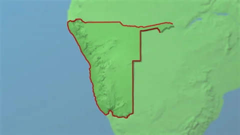 Zoom in to 3d map of Namibia | Stock Video | Pond5