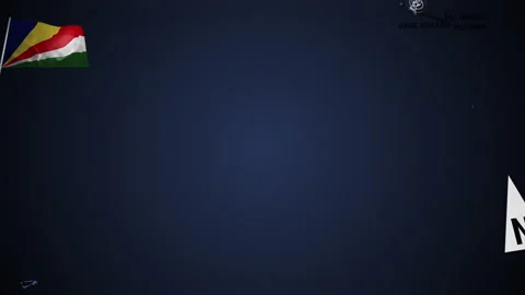 Zoom in to 3d map night of Seychelles | Stock Video | Pond5