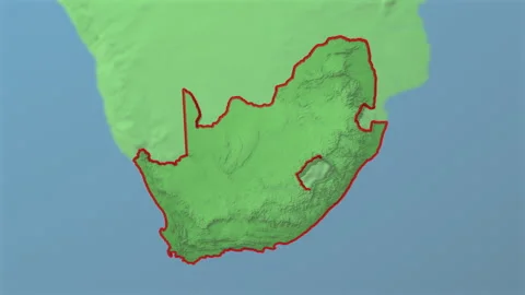 Zoom in to 3d map of South Africa | Stock Video | Pond5