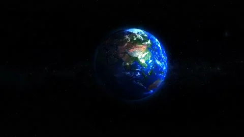 Zoom in 3d realistic planet earth on spa... | Stock Video | Pond5