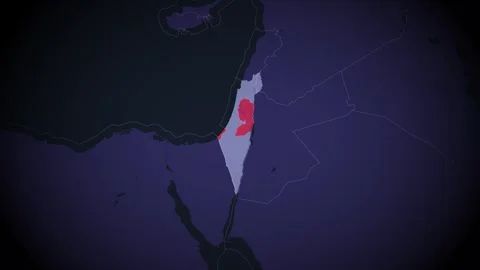 Zoom in animated Satelite map of Israel ... | Stock Video | Pond5