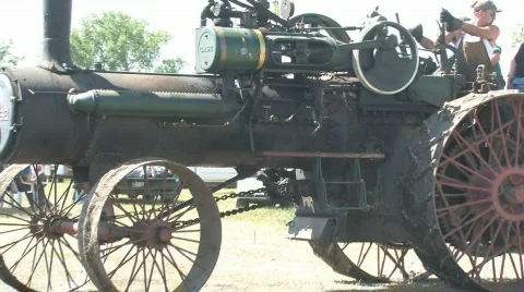 Zoom in to antique Steam Engine backing ... | Stock Video | Pond5