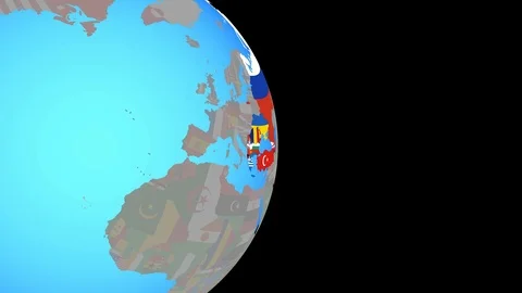 Zoom to BSEC countries with flags on glo... | Stock Video | Pond5