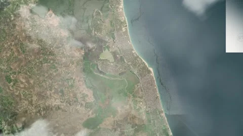 Zoom in to the city Kalmunai, Sri Lanka.... | Stock Video | Pond5