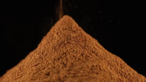Zoom frame heap cinnamon powder isolated... | Stock Video | Pond5