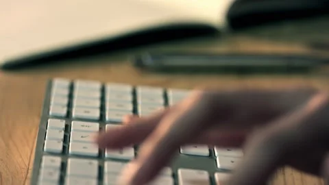 Zoom, hacker or programmer hands typing ... | Stock Video | Pond5