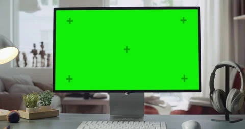 Zoom In Home Office Green Screen Chroma ... | Stock Video | Pond5