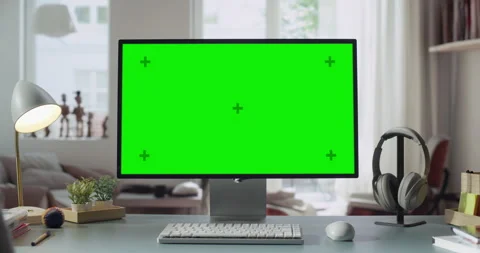 Zoom In Home Office Green Screen Chroma ... | Stock Video | Pond5