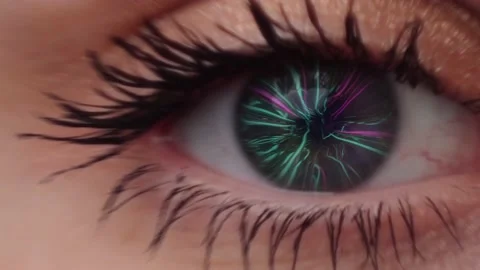 Zoom in on the human eye to animate the ... | Stock Video | Pond5