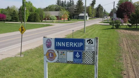 Zoom into Innerkip, Ontario, Canada welc... | Stock Video | Pond5