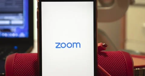 ZOOM logo on screen close up. App store ... | Stock Video | Pond5