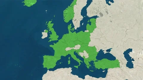 Zoom in to the map of the NATO military ... | Stock Video | Pond5