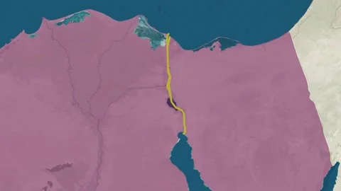 Zoom in to the map of Suez Canal with te... | Stock Video | Pond5