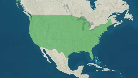 Zoom in to the map of United States of A... | Stock Video | Pond5