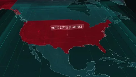 Zoom in to the map of United States of A... | Stock Video | Pond5