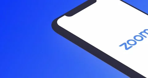 Zoom mobile app logo on phone screen ani... | Stock Video | Pond5