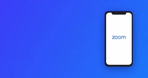 Zoom mobile app logo on phone screen ani... | Stock Video | Pond5