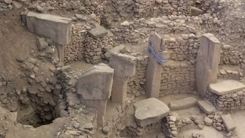 Zoom out remains of stone pillars and wa... | Stock Video | Pond5