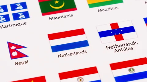 Zoom out Shot of Several Countries Flags... | Stock Video | Pond5
