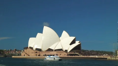 Zoom-out of the Sydney Opera House with ... | Stock Video | Pond5