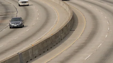 Zoom Out / View of Traffic on Busy Freew... | Stock Video | Pond5