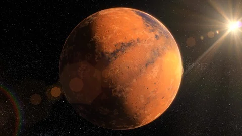 Zoom in from the planet Mars to the huma... | Stock Video | Pond5