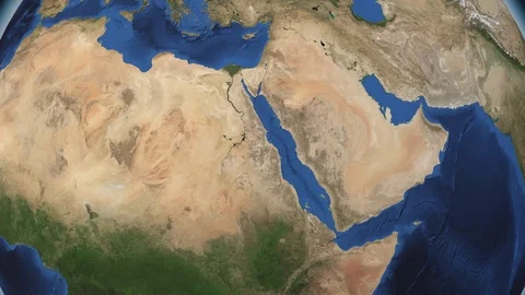 Zoom to the Red Sea on 3D Earth with sat... | Stock Video | Pond5