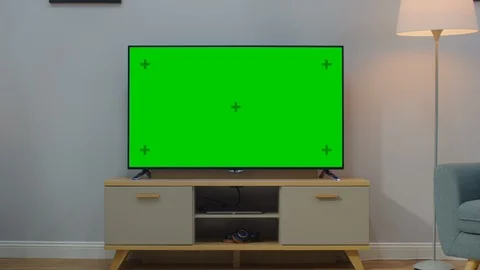 Zoom In Shot of a TV with Horizontal Gre... | Stock Video | Pond5