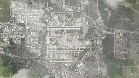 Zoom from space to the Chicago O'Hare In... | Stock Video | Pond5