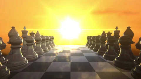 zoom through set pieces of chess and goi... | Stock Video | Pond5