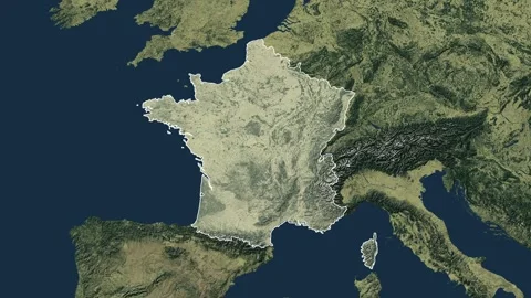 Zoom in from World Map to France, Distri... | Stock Video | Pond5