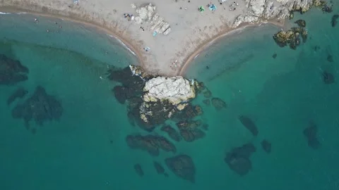 zoomed top view of a rock in the middle ... | Stock Video | Pond5
