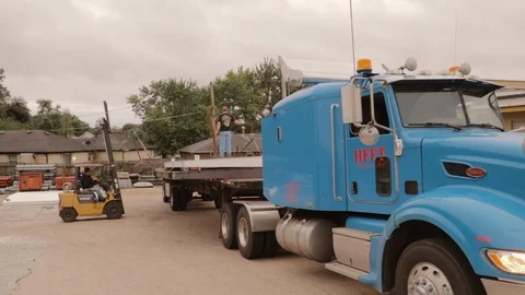 Flatbed Truck Cargo Lift Stock Video Footage | Royalty Free Flatbed ...