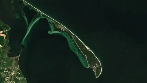 Zooming at hel peninsula, Poland. Map an... | Stock Video | Pond5