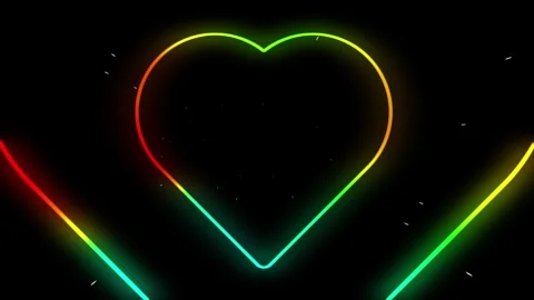 Zooming Rainbow Colored Heart-Shaped Ani... | Stock Video | Pond5