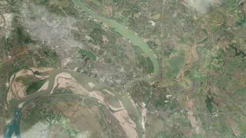 Zooming in on Viet Tri, Vietnam frome sp... | Stock Video | Pond5